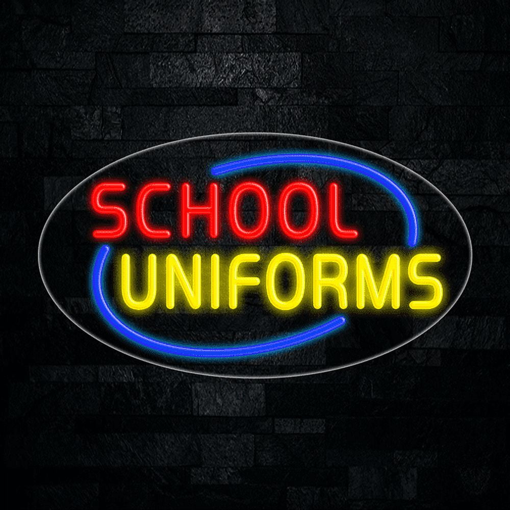 School Uniforms LED Neon Sign 28"L x 16"H #34488 - Walmart.com