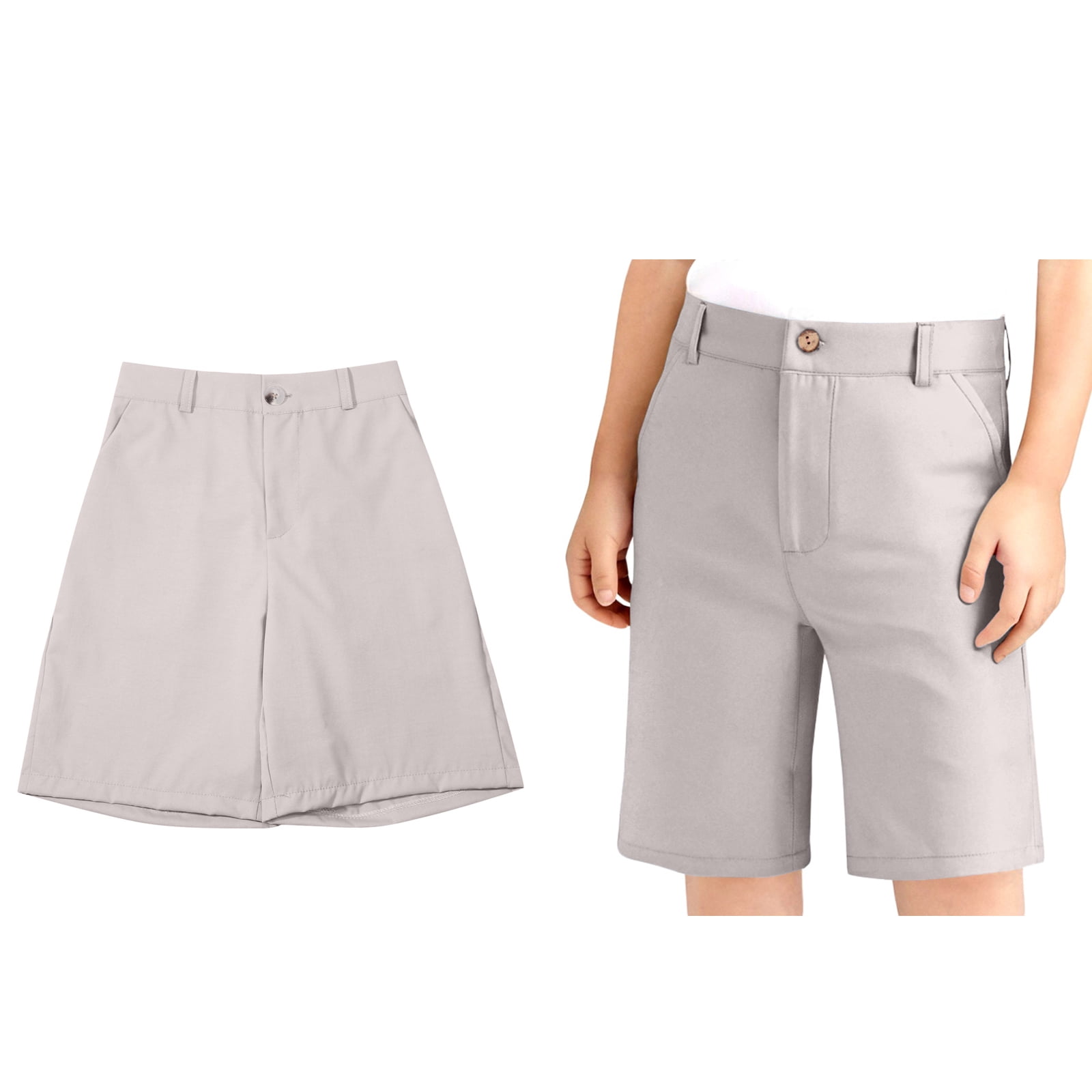School Uniforms for Boys Flat Front Stretch Dress Short Boys Beige ...