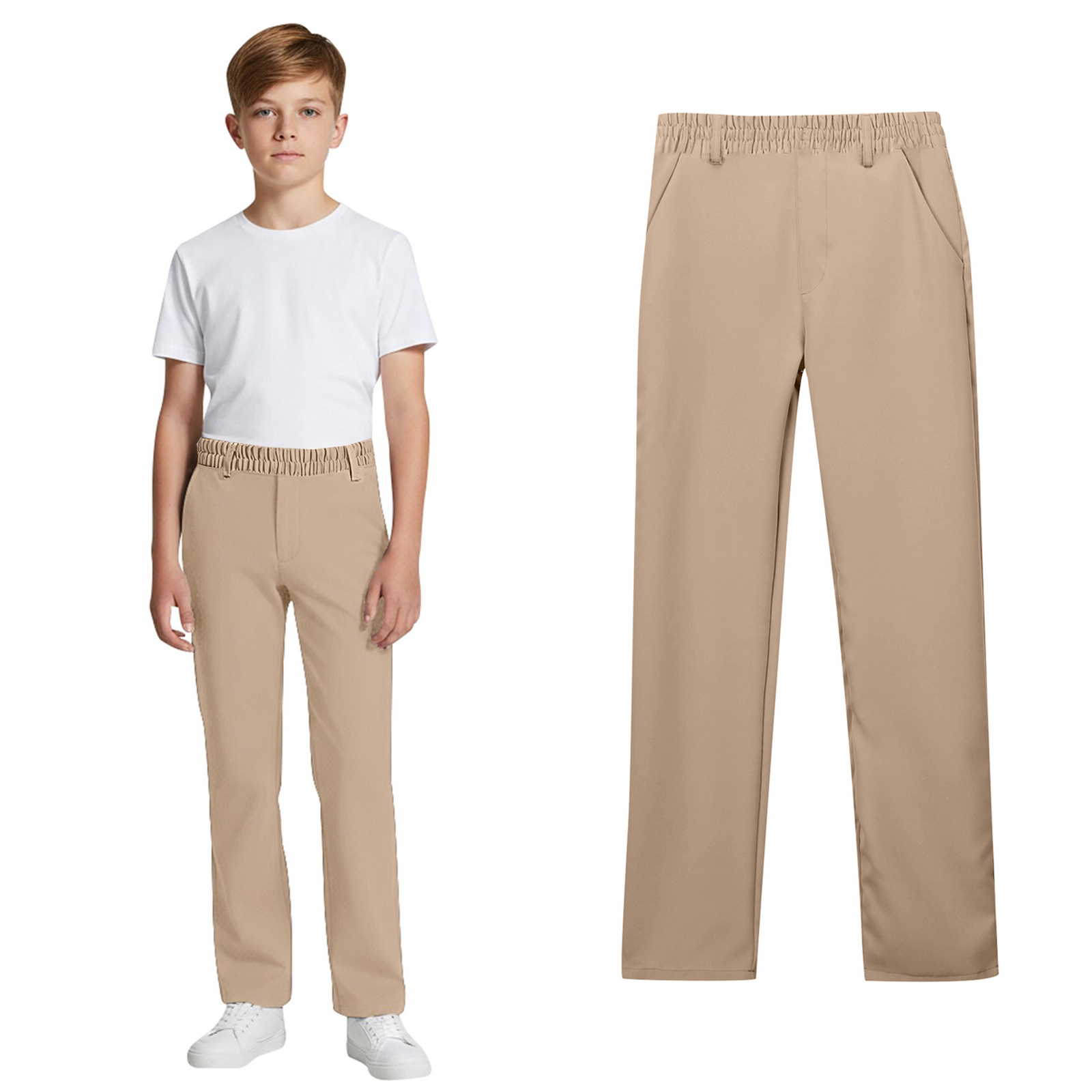 School Uniforms for Boys Pull On Chino Pants with Pockets Straight ...