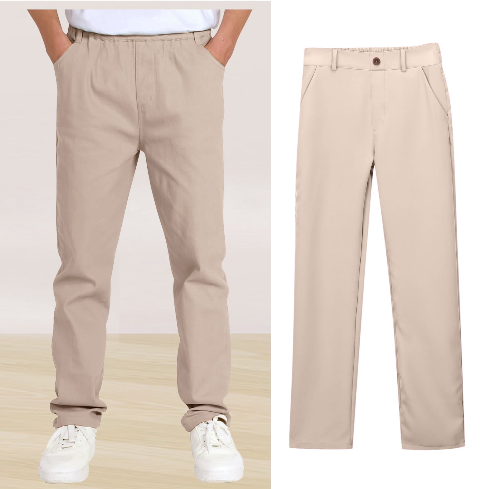 School Uniforms for Boys Pull On Chino Pants with Pockets Straight ...