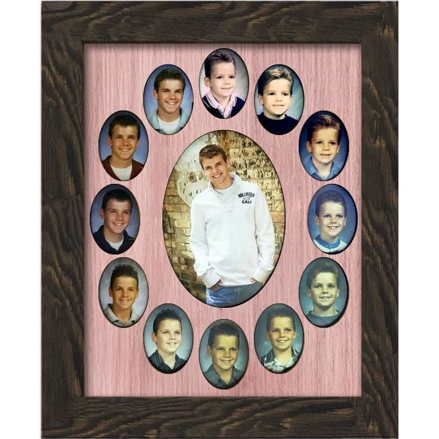 School Years Picture Frame - Oval Collage - Holds 2x3 Wallet Photos - K ...
