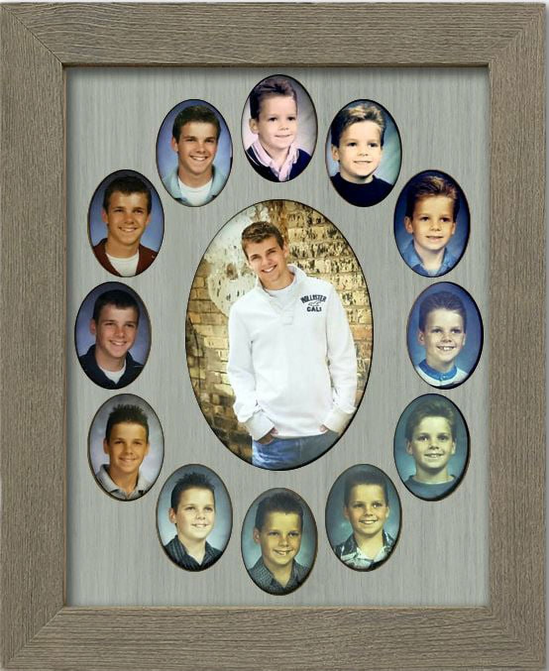 School Years Picture Frame - Oval Collage - Holds 2x3 Wallet Photos - K ...