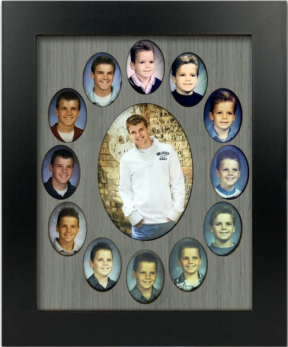 School Years Picture Frame - Oval Collage - Holds 2x3 Wallet Photos - K ...
