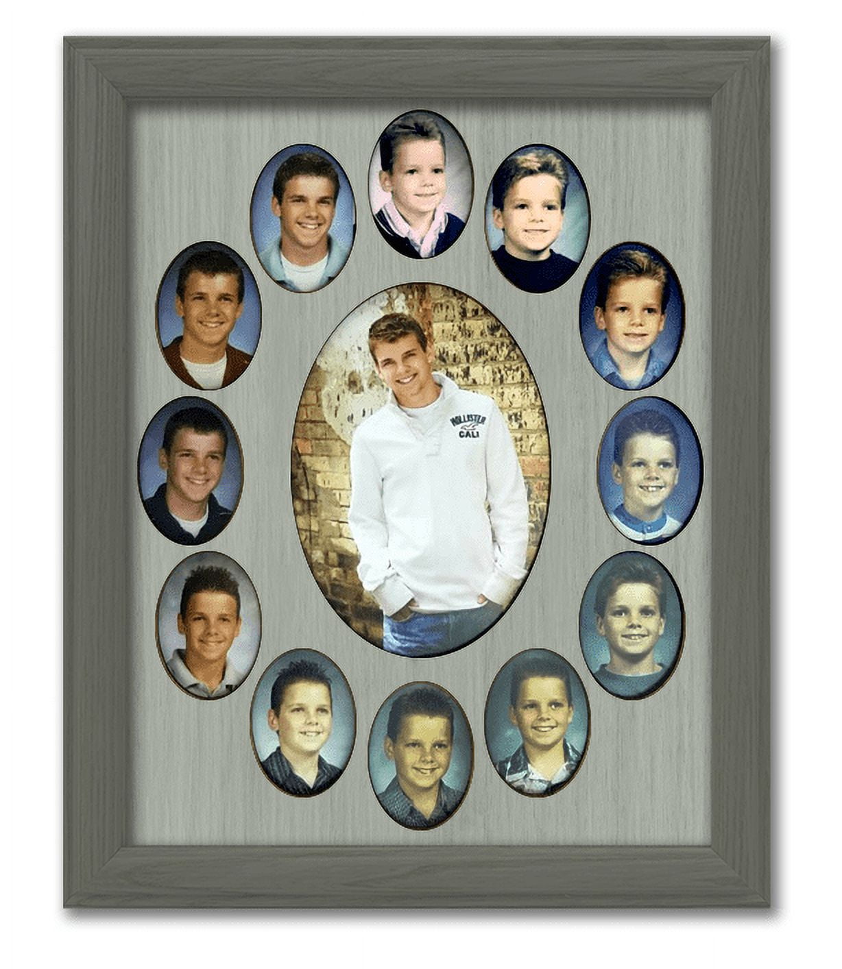 School Years Picture Frame - Oval Collage - Holds 2x3 Wallet Photos - K ...