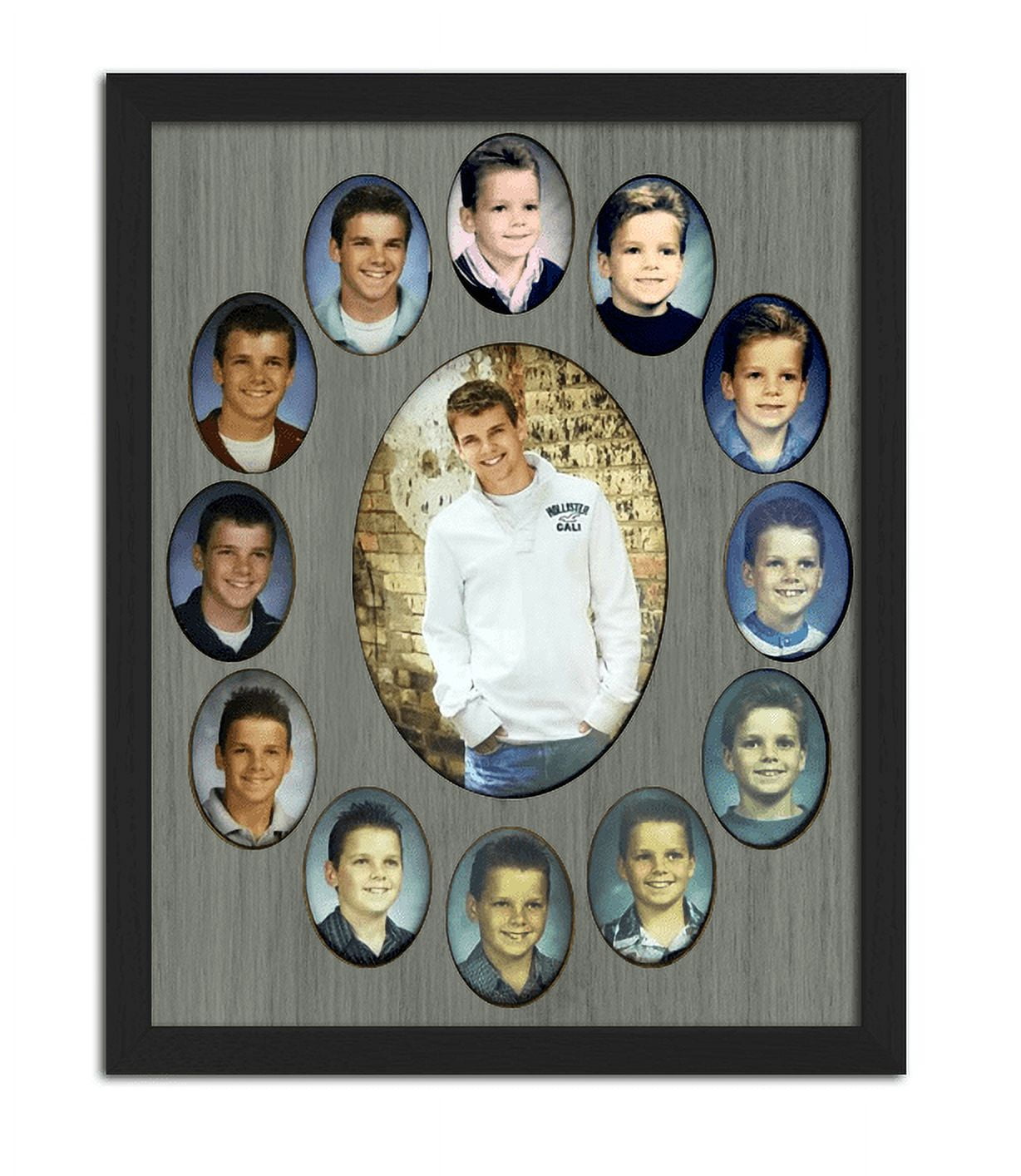 School Years Picture Frame - Oval Collage - Holds 2x3 Wallet Photos - K ...