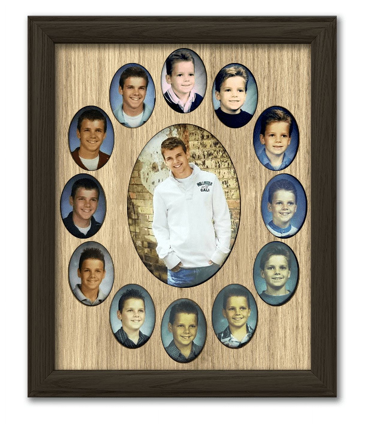 School Years Picture Frame - Oval Collage - Holds 2x3 Wallet Photos - K ...