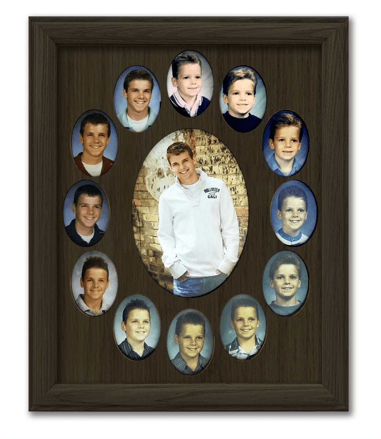 School Years Picture Frame - Oval Collage - Holds 2x3 Wallet Photos - K ...