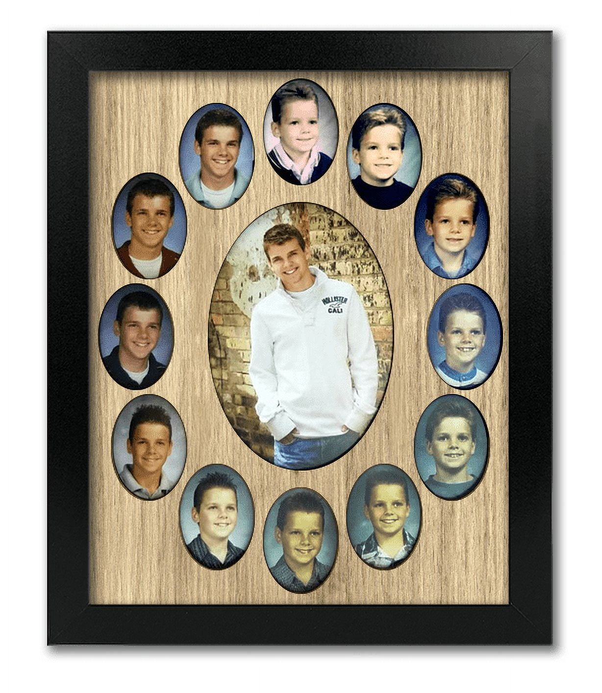 School Years Picture Frame - Oval Collage - Holds 2x3 Wallet Photos - K ...