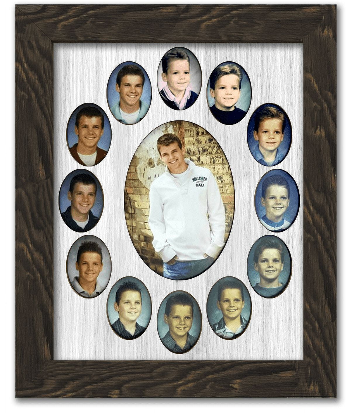 School Years Picture Frame - Oval Collage - Holds 2x3 Wallet Photos - K ...