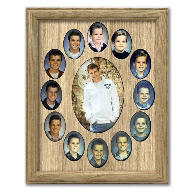 School Years Picture Frame - Oval Collage - Holds 2x3 Wallet Photos - K ...