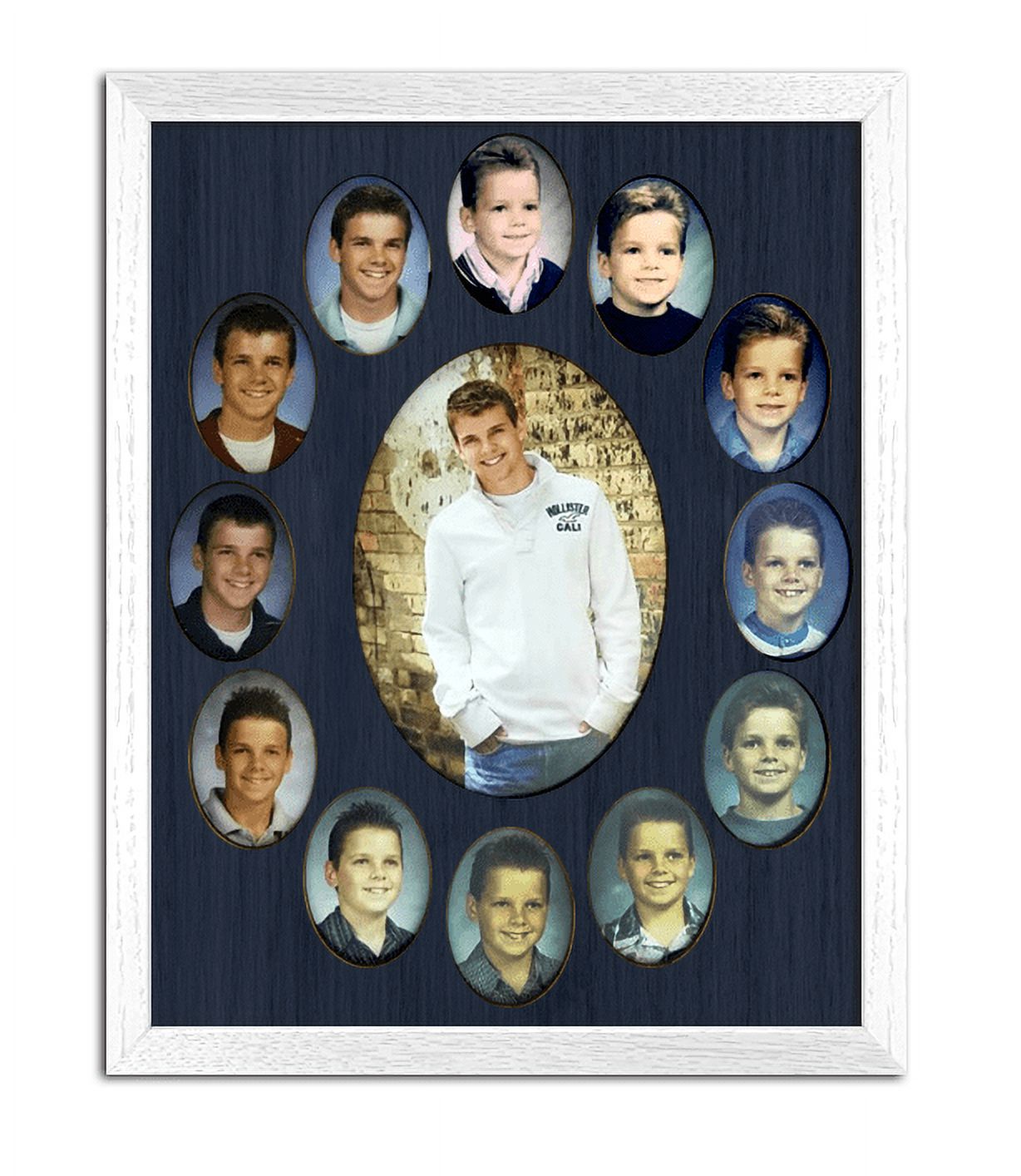 School Years Picture Frame - Oval Collage - Holds 2x3 Wallet Photos - K ...