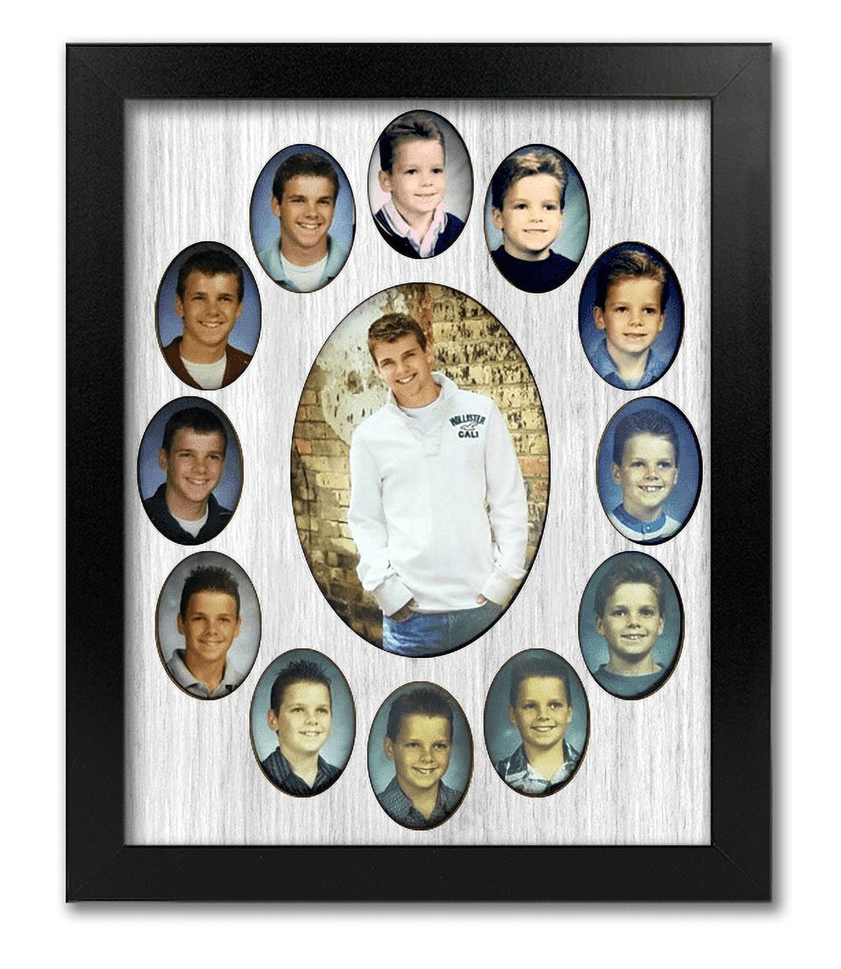 School Years Picture Frame - Oval Collage - Holds 2x3 Wallet Photos - K ...