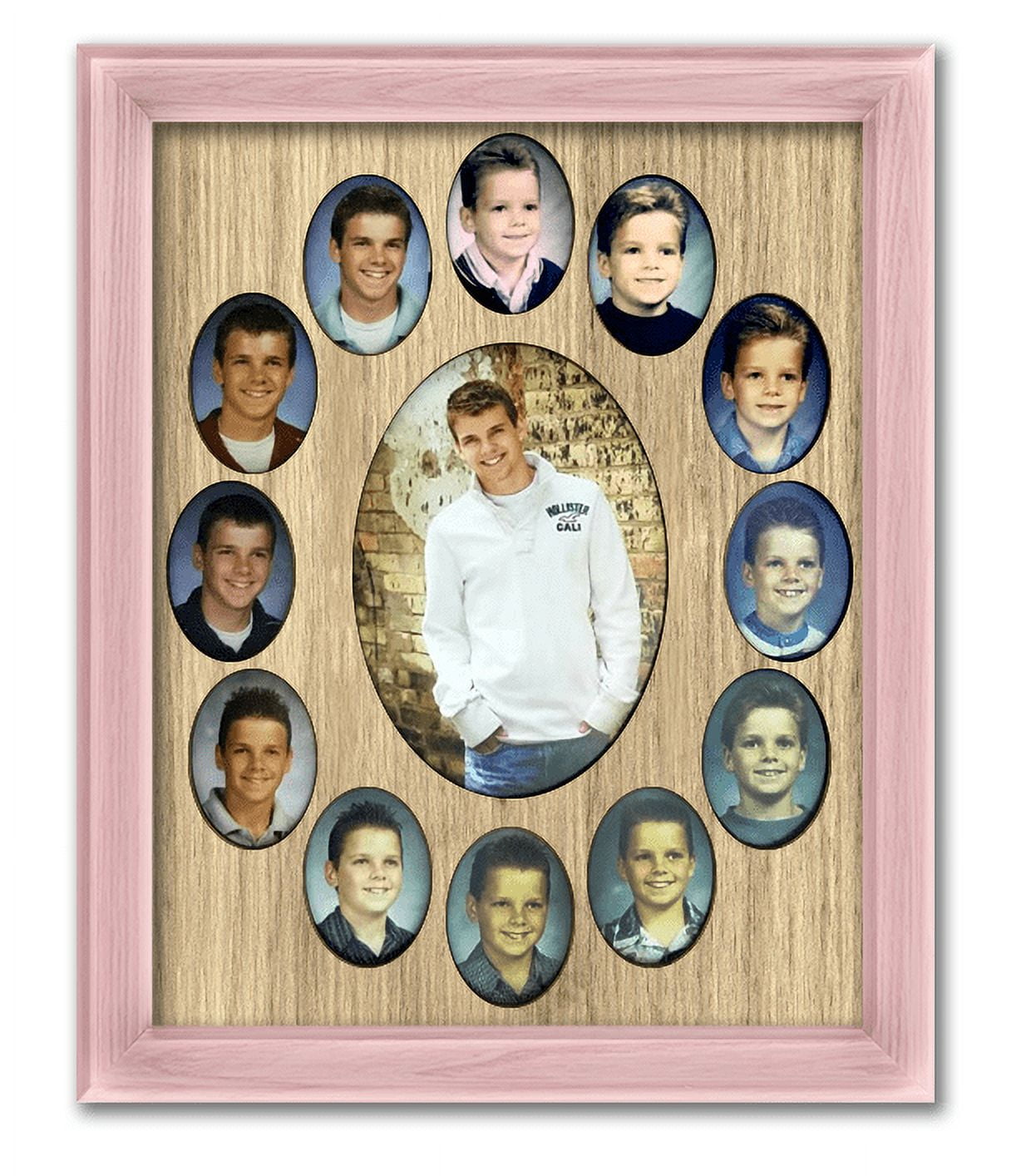 School Years Picture Frame - Oval Collage - Holds 2x3 Wallet Photos - K ...