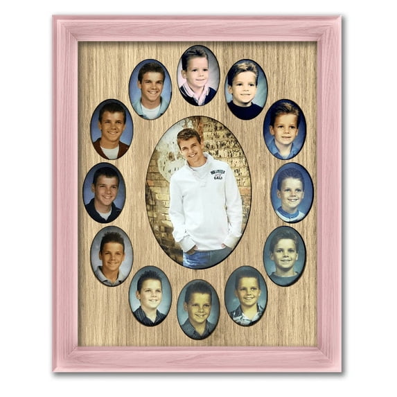 School Years Picture Frame - Oval Collage - Holds 2x3 Wallet Photos - K ...