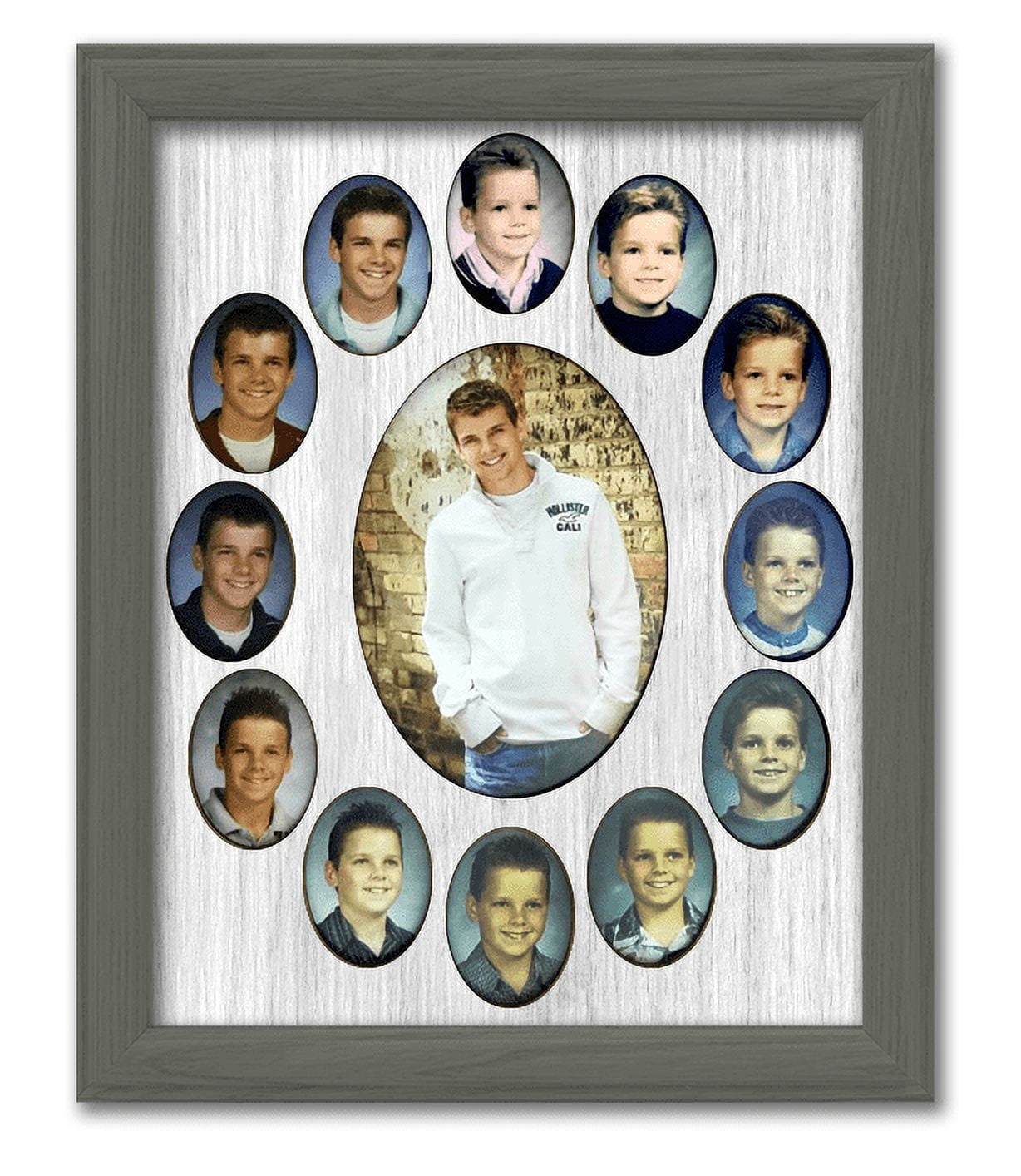 School Years Picture Frame - Oval Collage - Holds 2x3 Wallet Photos - K ...