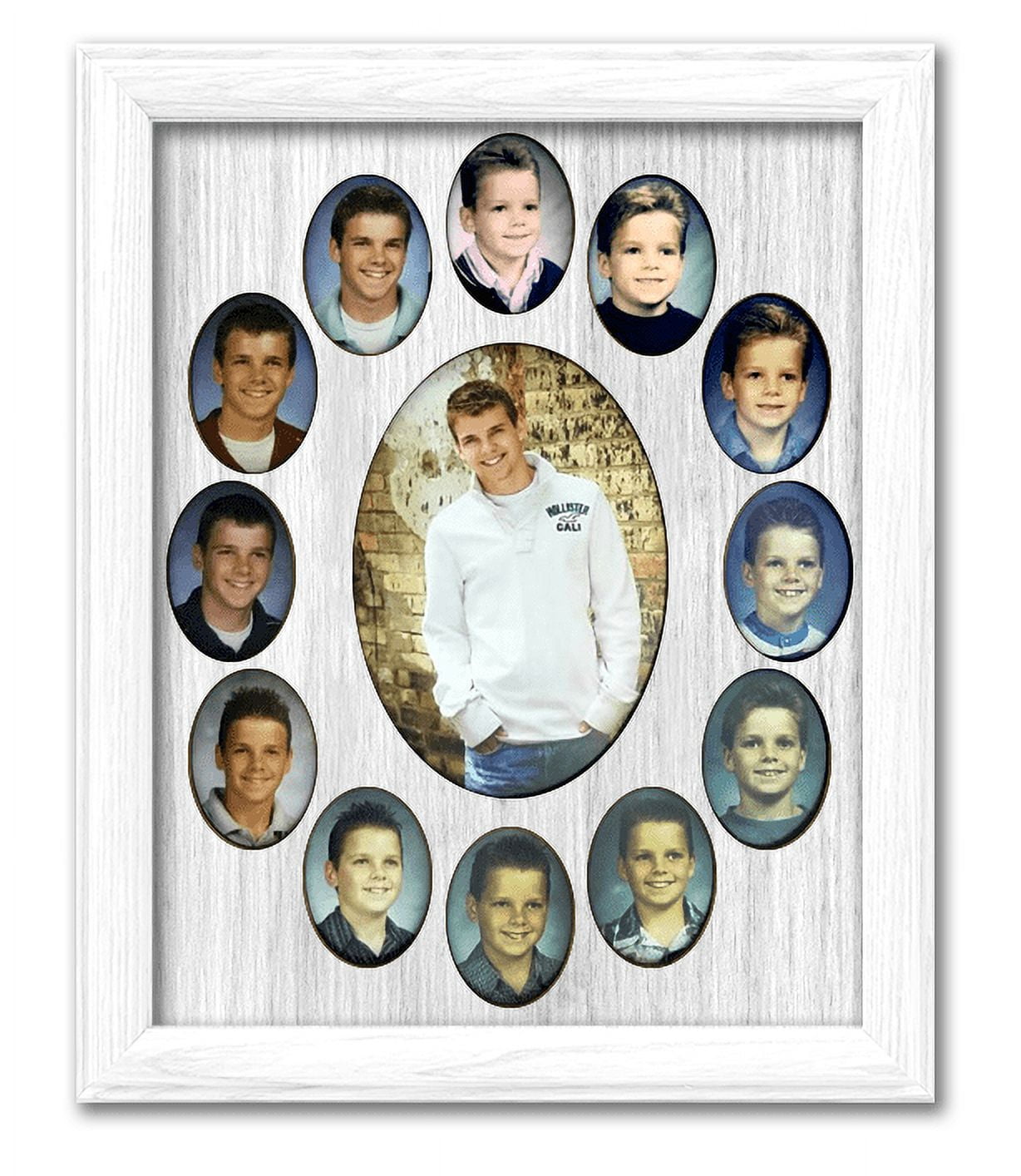 School Years Picture Frame - Oval Collage - Holds 2x3 Wallet Photos - K ...