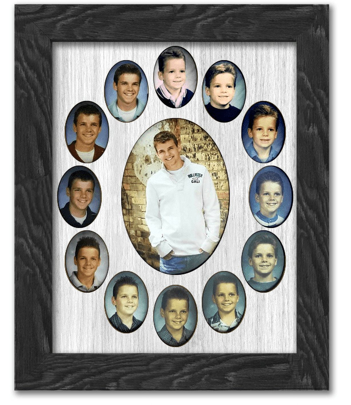 School Years Picture Frame - Oval Collage - Holds 2x3 Wallet Photos - K ...