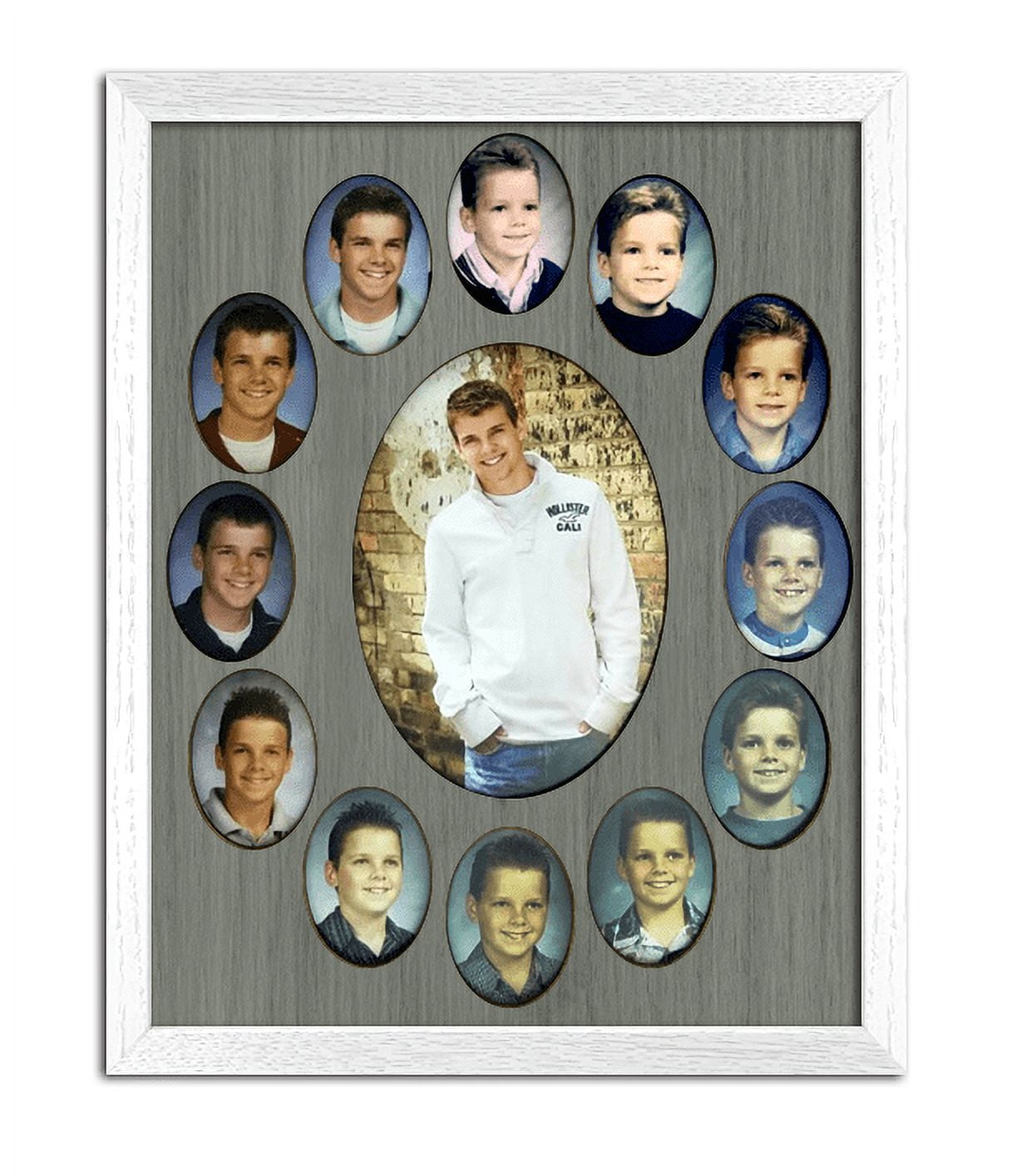School Years Picture Frame - Oval Collage - Holds 2x3 Wallet Photos - K ...