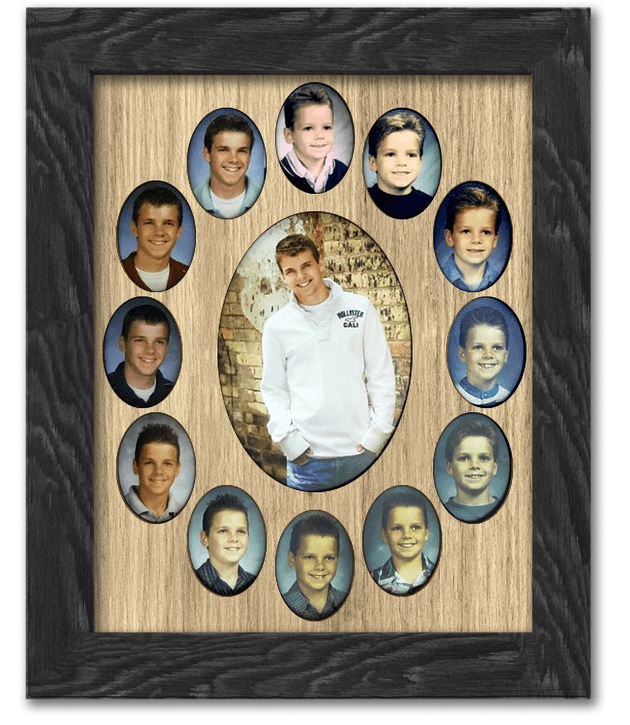 School Years Picture Frame - Oval Collage - Holds 2x3 Wallet Photos - K ...