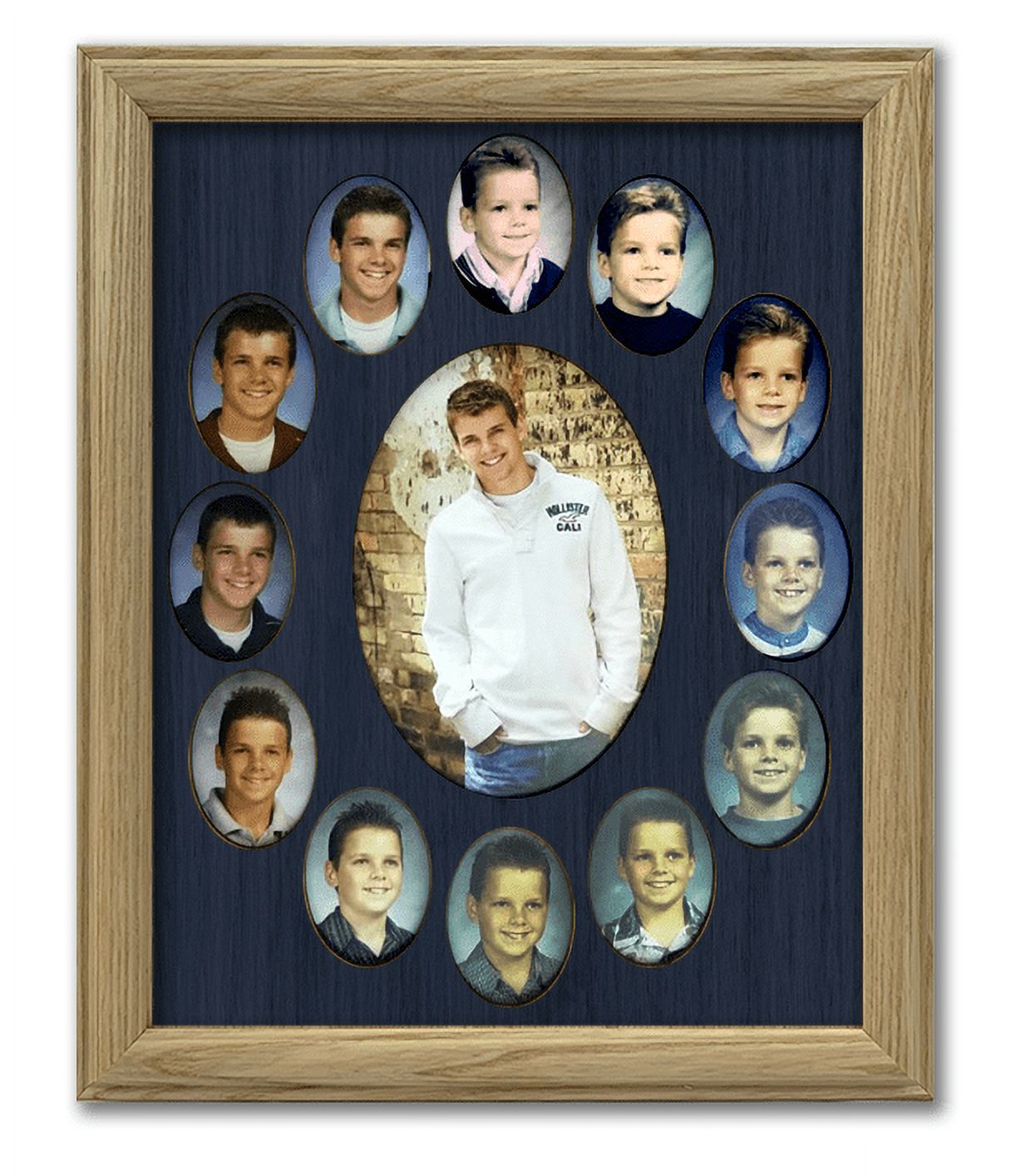 School Years Picture Frame - Oval Collage - Holds 2x3 Wallet Photos - K ...