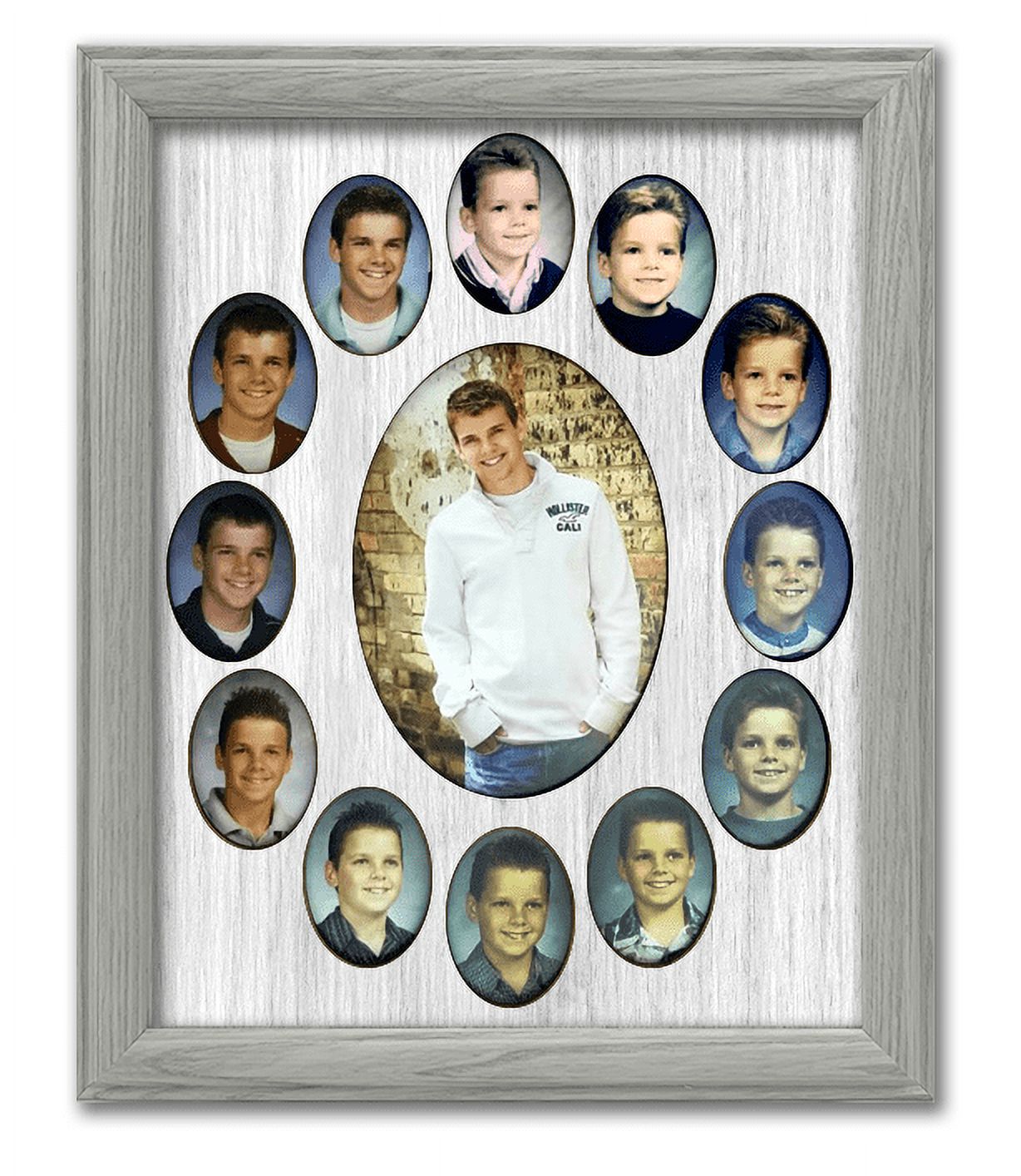 School Years Picture Frame - Oval Collage - Holds 2x3 Wallet Photos - K ...