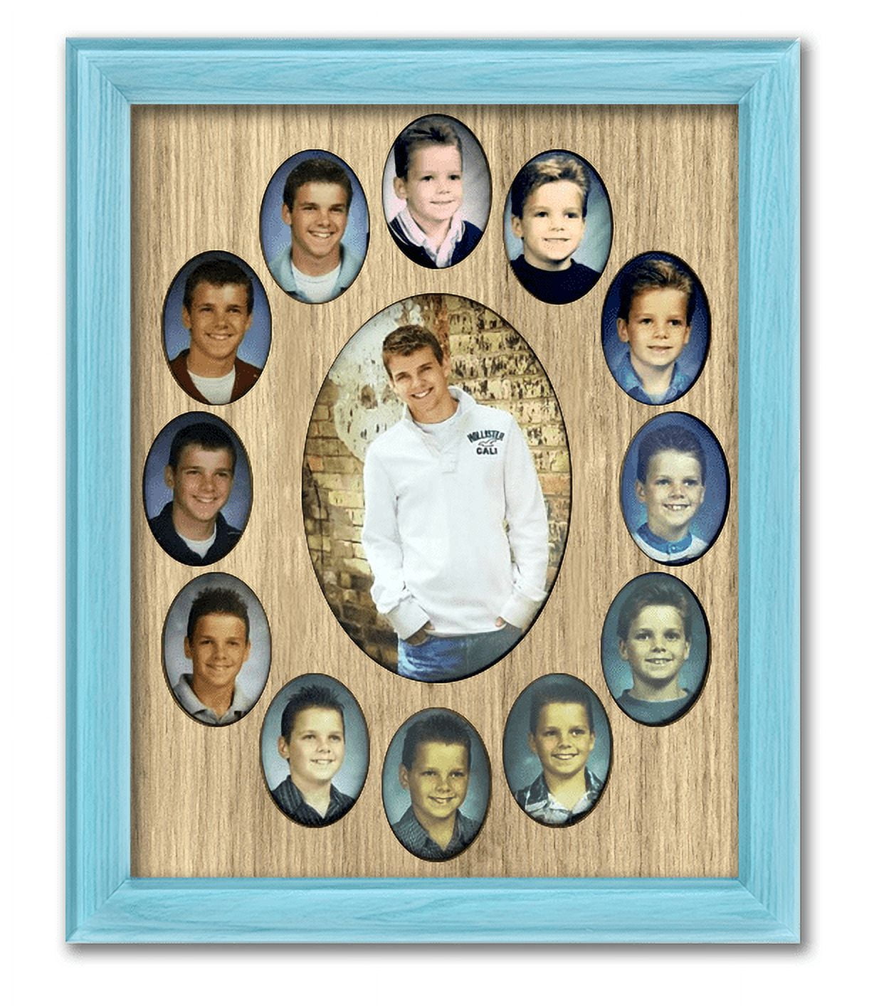 School Years Picture Frame - Oval Collage - Holds 2x3 Wallet Photos - K ...