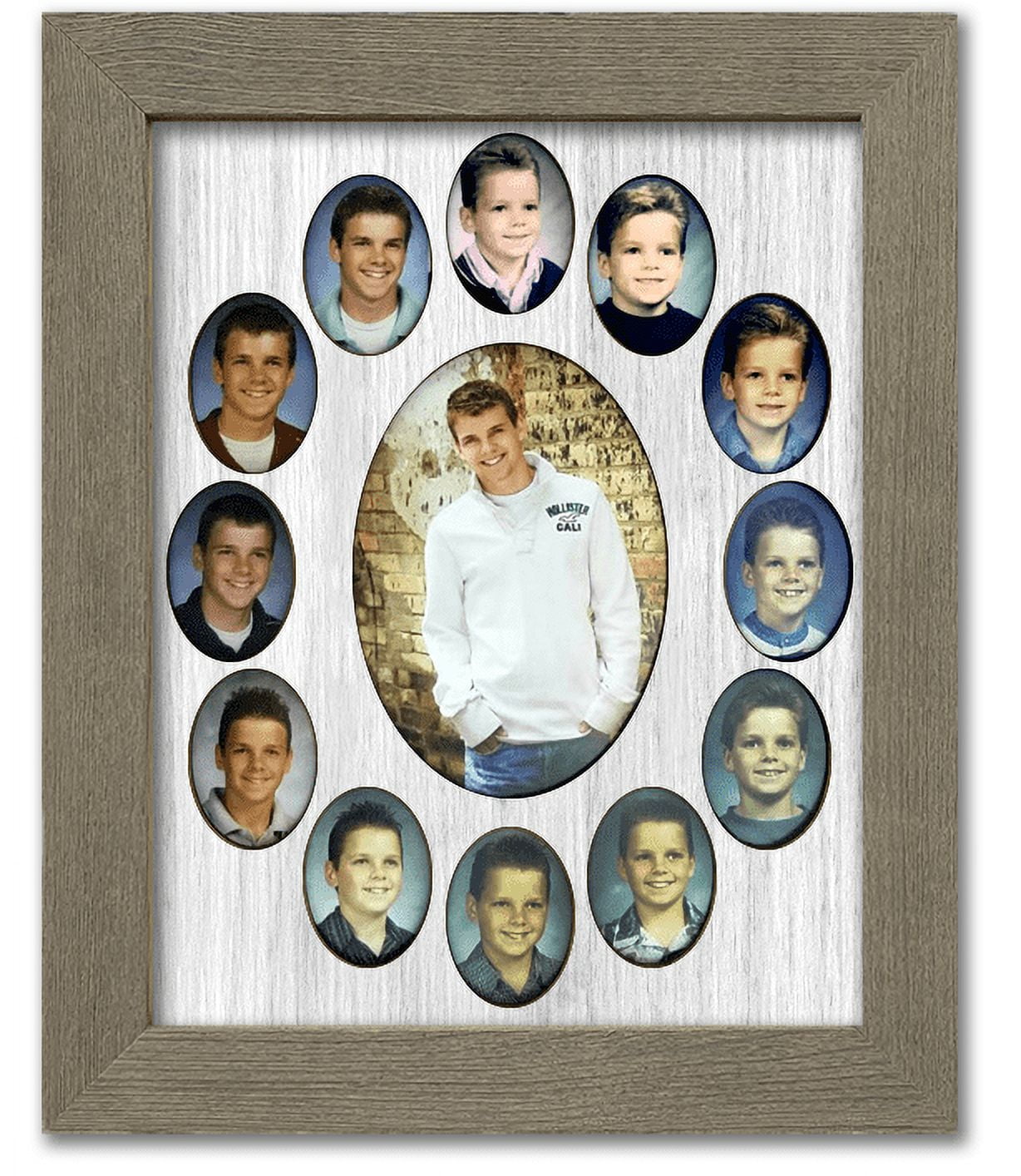 School Years Picture Frame - Oval Collage - Holds 2x3 Wallet Photos - K ...