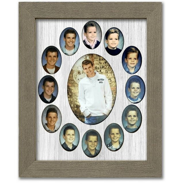 School Years Picture Frame - Oval Collage - Holds 2x3 Wallet Photos - K ...