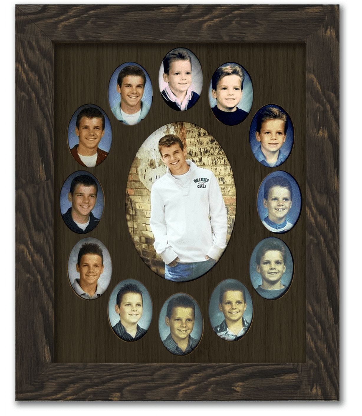 School Years Picture Frame - Oval Collage - Holds 2x3 Wallet Photos - K ...