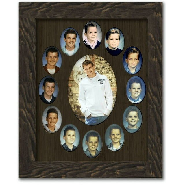 School Years Picture Frame - Oval Collage - Holds 2x3 Wallet Photos - K ...