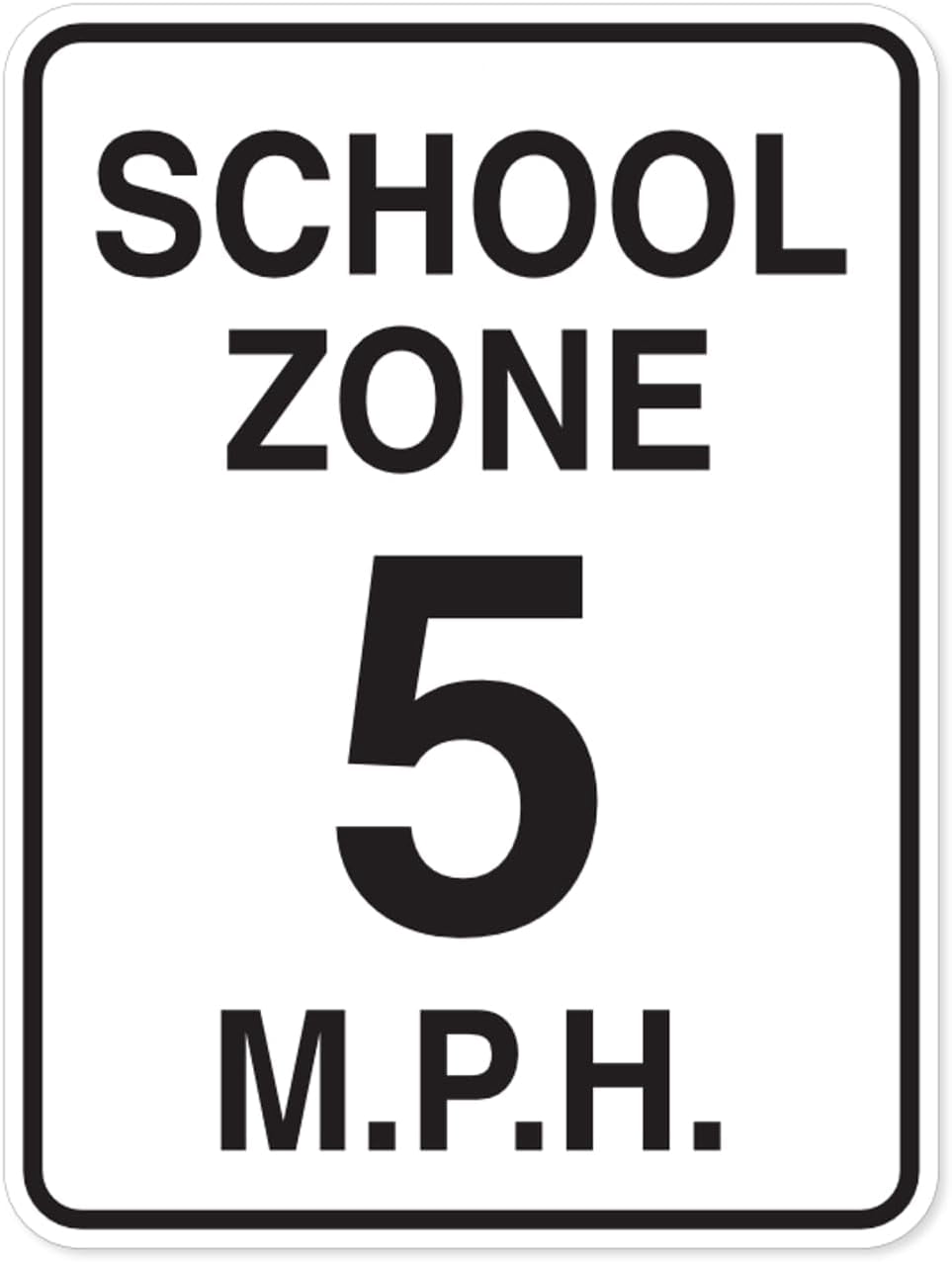 School Zone - 5 MPH School Signs Notice Danger Warning Cautionfor ...