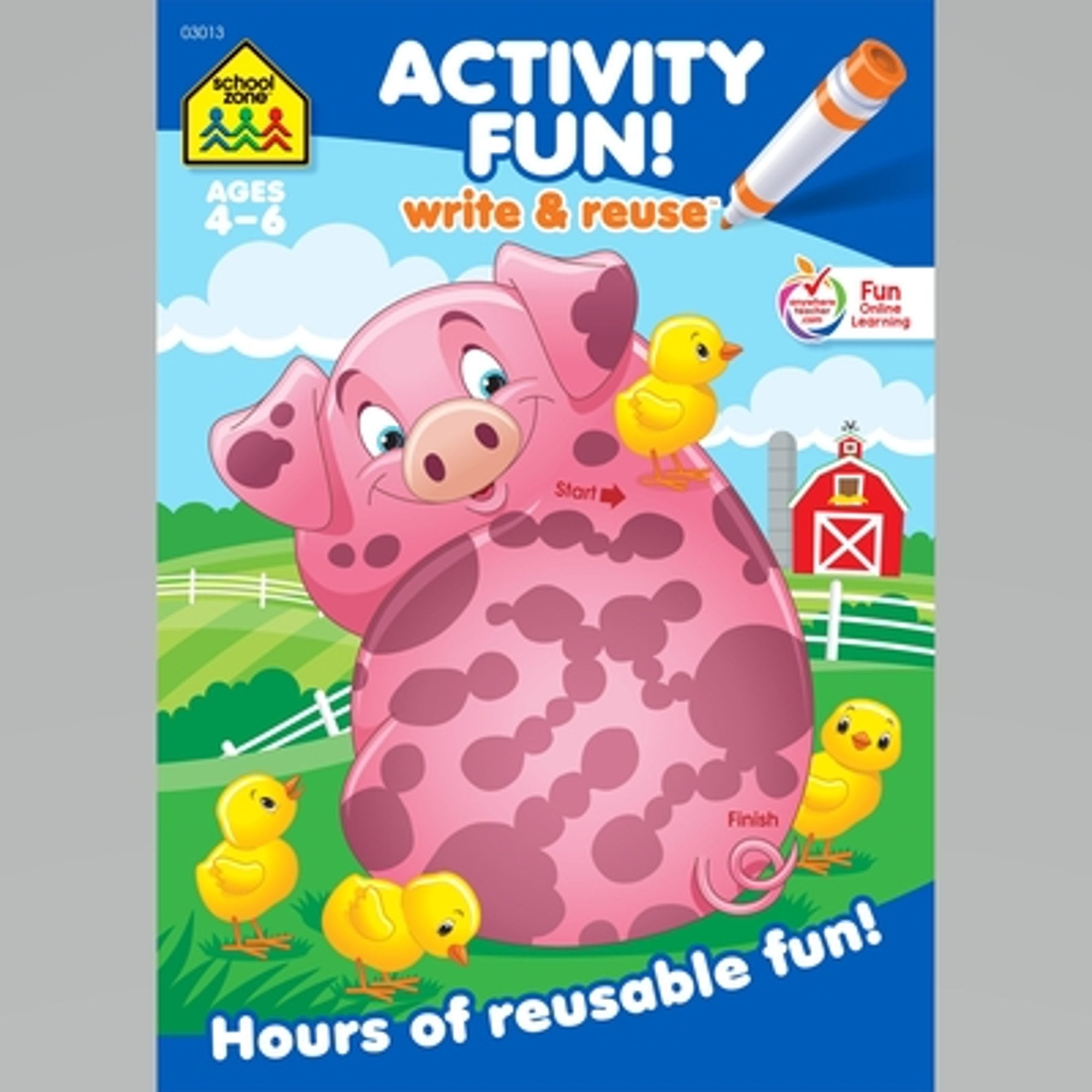 Pre-Owned School Zone - Activity Fun! Write & Reuse Workbook - Ages 4 ...