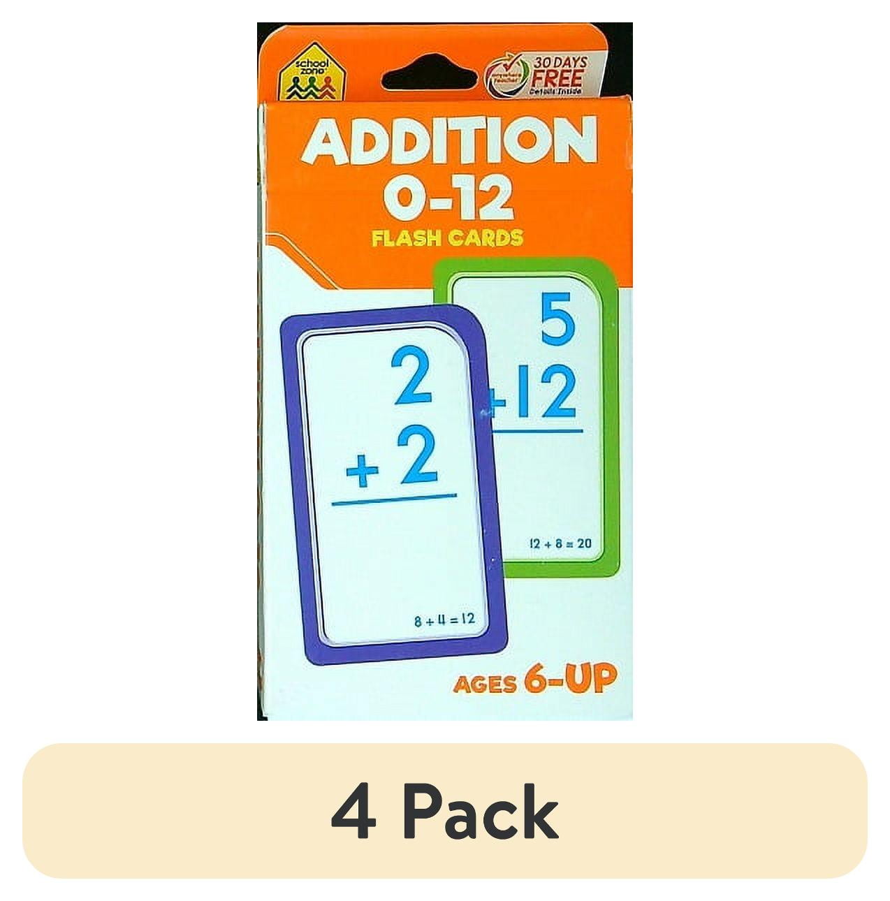 (4 pack) School Zone Addition 0-12 Flash Cards (Walmart Exclusive) - Walmart.com