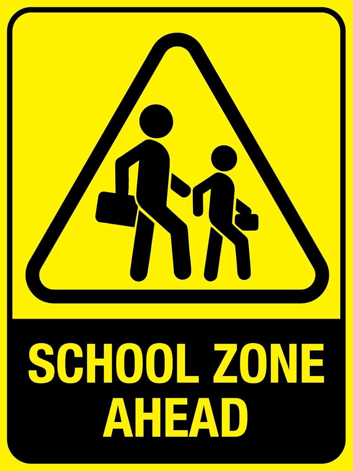 School Zone Ahead Sign - Children Sign, 12 X 16 Inch Metal Tin Sign ...