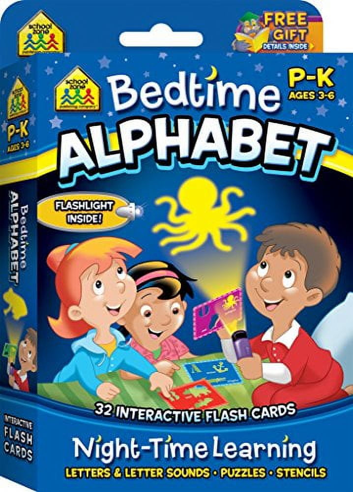 School Zone - Bedtime Alphabet Interactive Flash Cards - Ages 3 to 6 ...