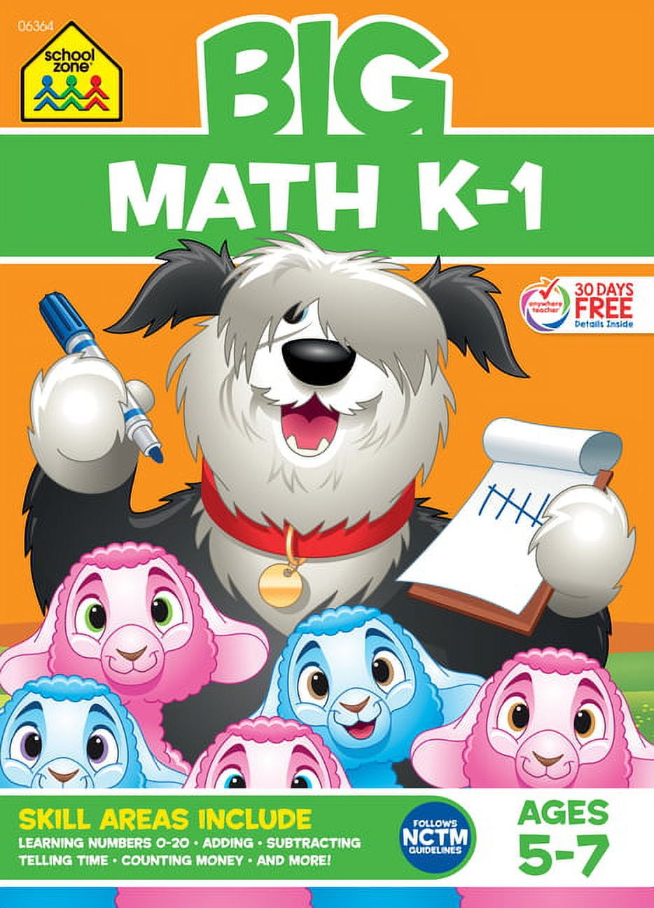 School Zone Big Math K-1 Workbook - Walmart.com