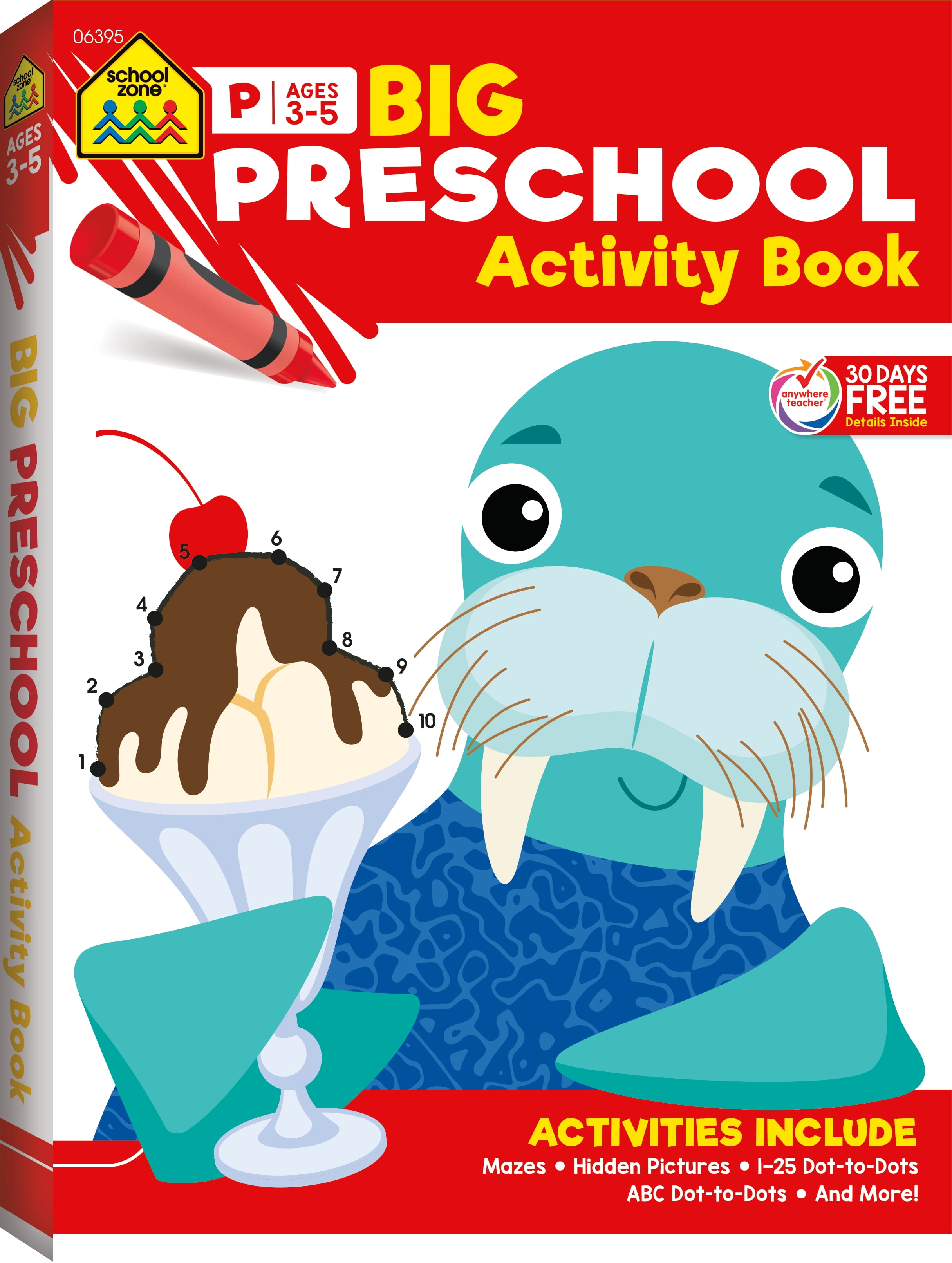 Walmart Exclusive: Big Preschool Learning Educational Activity Book for ...