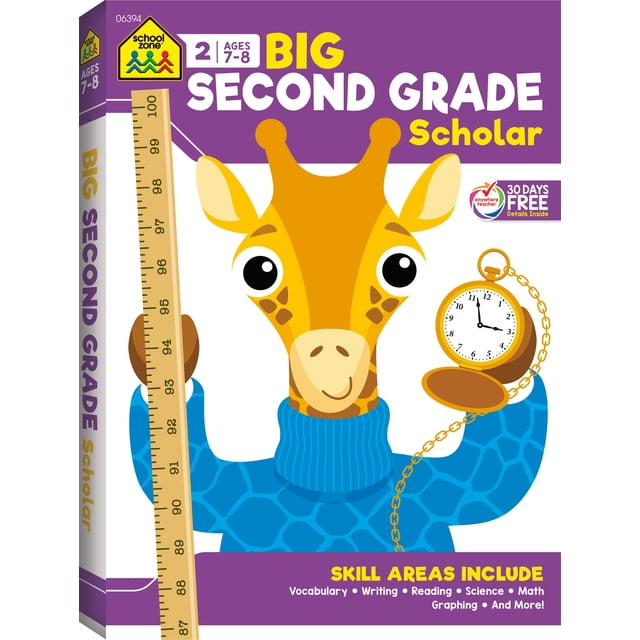 School Zone Big Second Grade Scholar Workbook (Walmart Exclusive ...