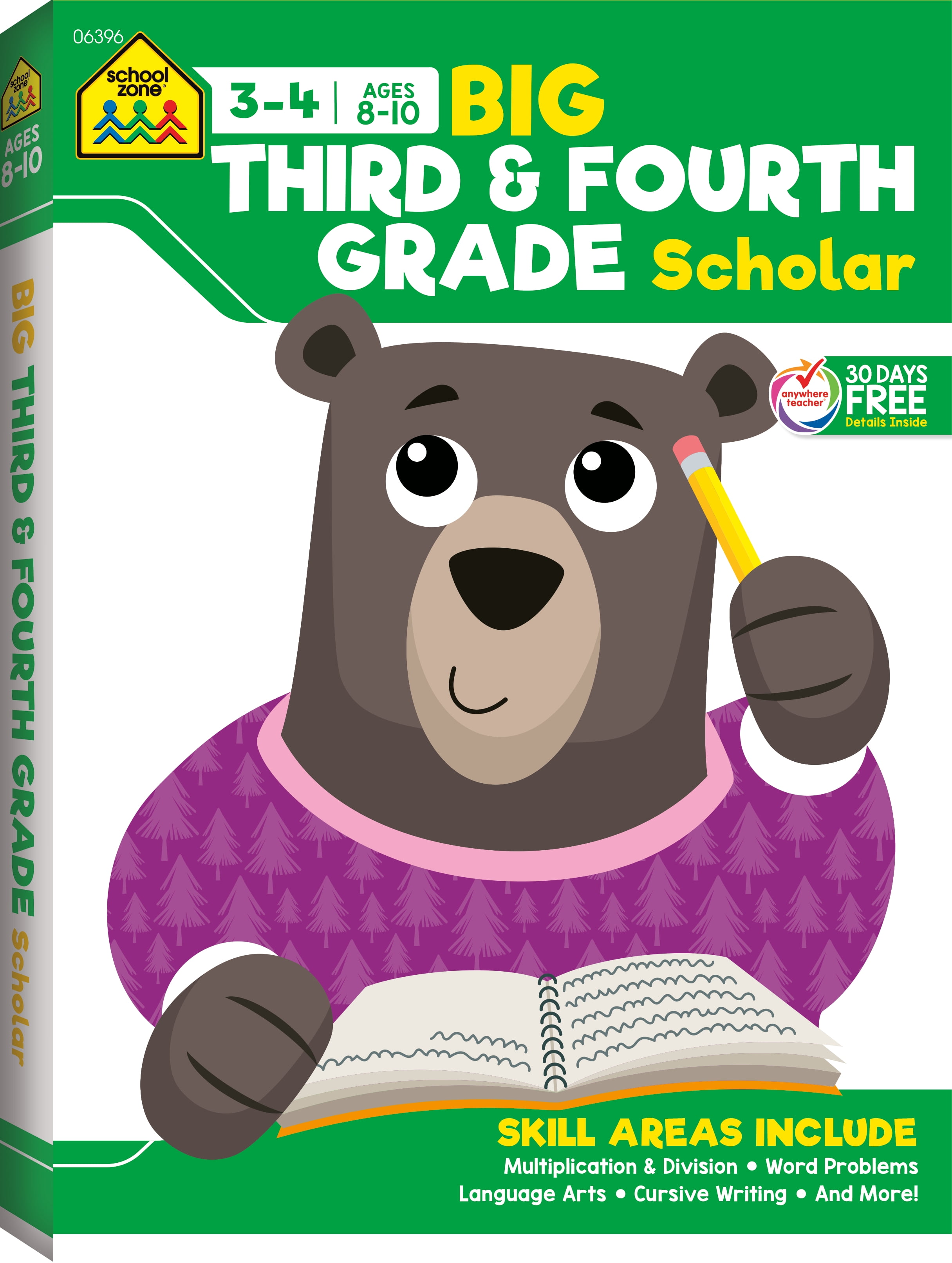 School Zone Big Third & Fourth Grade Scholar Workbook (Walmart ...