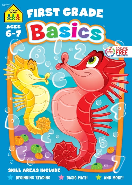 School Zone First Grade Basics 64-Page Workbook (Paperback) - Walmart.com