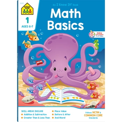 Pre-Owned School Zone Math Basics Grade 1 Workbook (Paperback ...