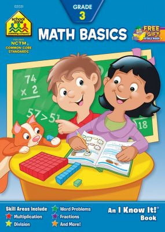 School Zone - Math Basics 3 Workbook - 32 Pages, Ages 7 to 8, 3rd Grade, Multiplication ...