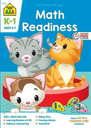 Pre-Owned School Zone - Math Readiness Workbook 64 Pages, Ages 5 to 7 ...