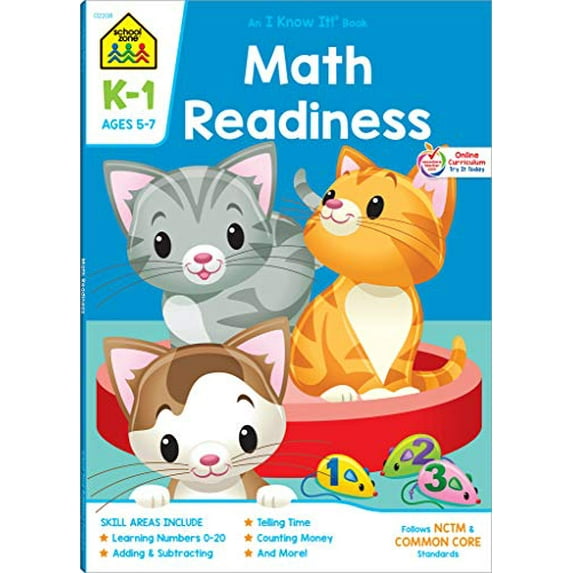 Pre-Owned School Zone Math Readiness Grades K-1 Workbook (Paperback ...