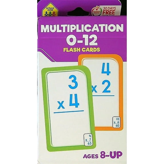 School Zone Multiplication 0-12 Flash Cards (Walmart Exclusive ...