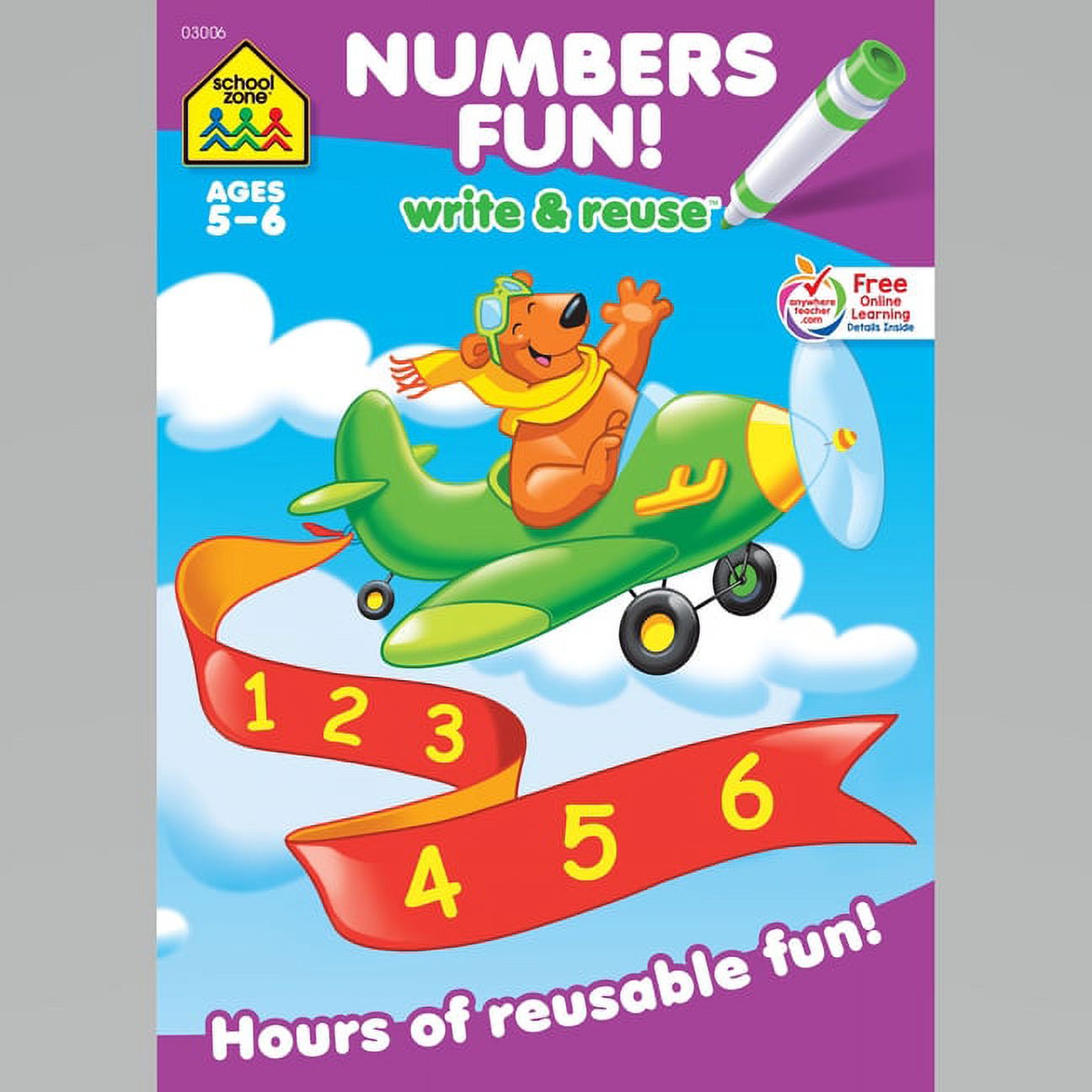 School Zone Numbers Fun! Write & Reuse Workbook - Walmart.com