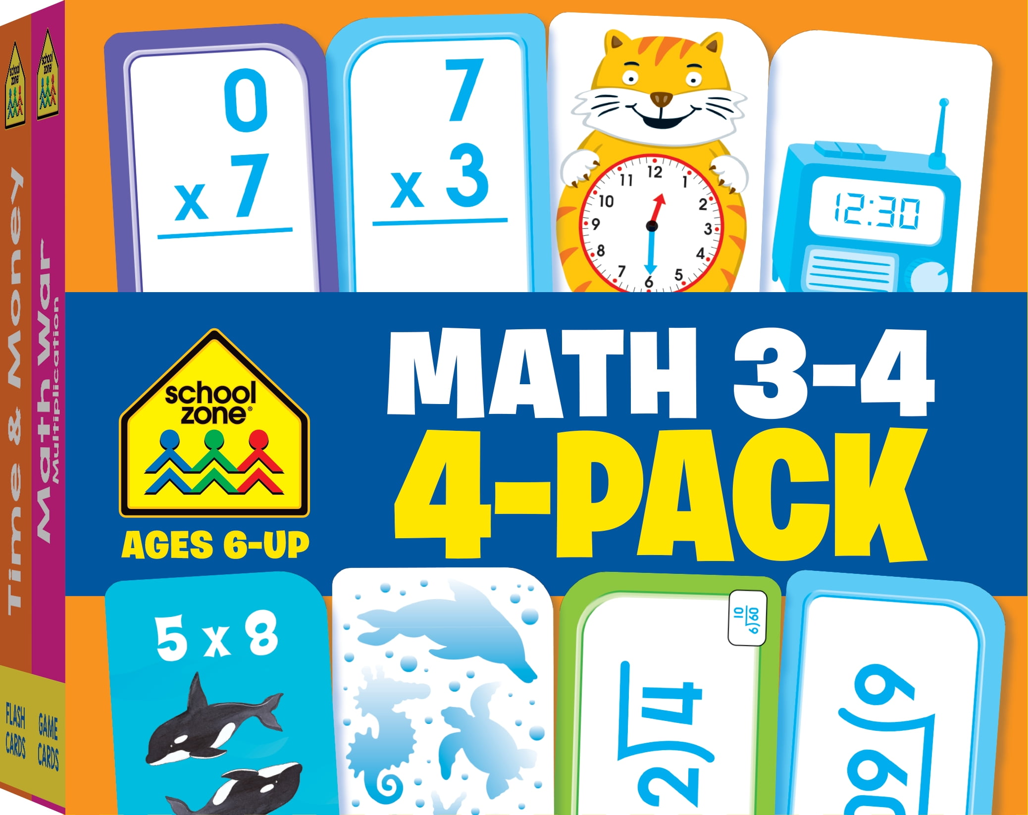 School Zone Publishing Math 3-4 Flash Card (4 Count) - Walmart.com