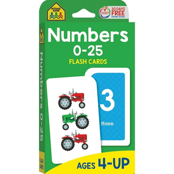 School Zone Publishing Numbers 0-25 Flash Cards - Walmart.com