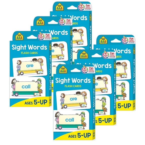 School Zone Publishing Sight Words Flash Cards 6 Packs (SZP04002-6 ...