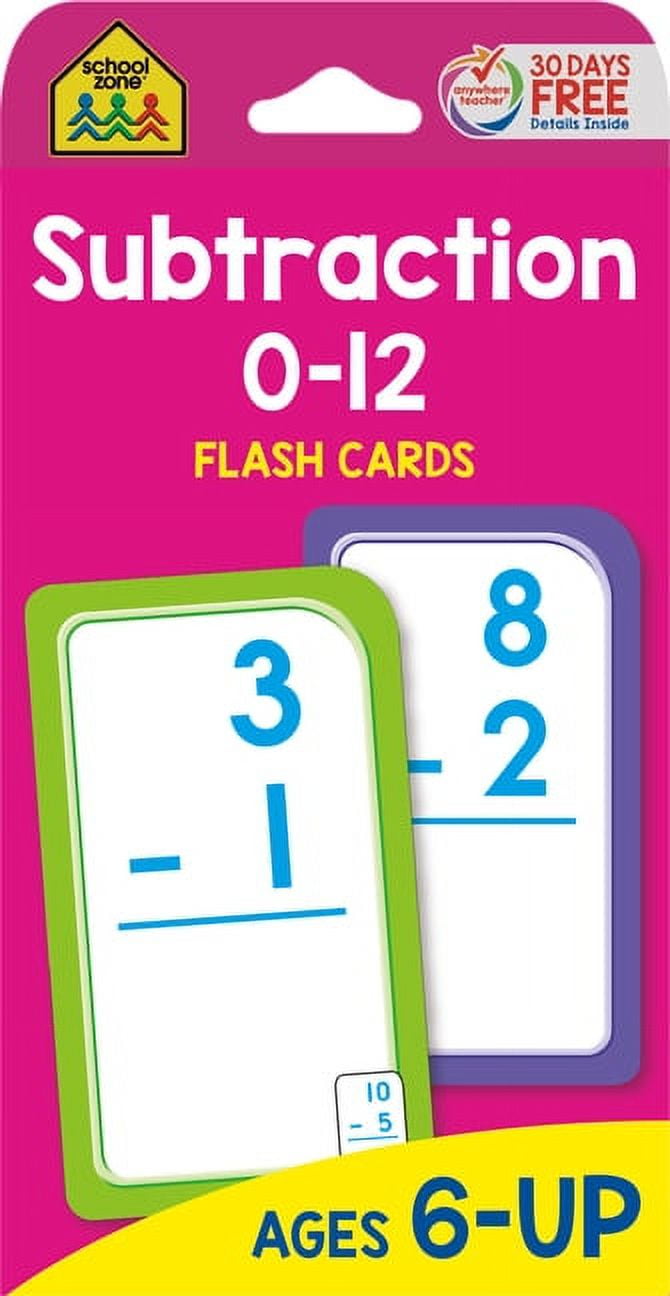 School Zone Subtraction 0-12 Flash Cards - Walmart.com